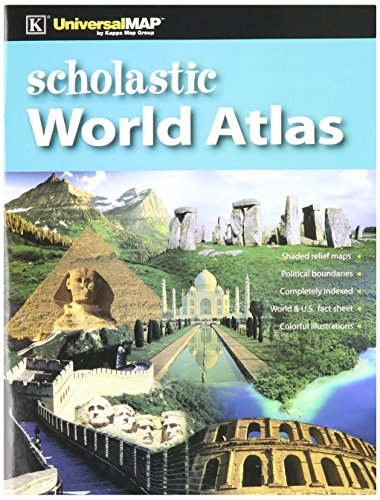 Kappa Map 11768 World Atlas Scholastic Edition, 8.5" Height, 0.13" Width, 11" Length