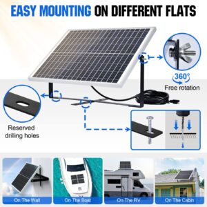 ECO-WORTHY 25 Watts 12V Off Grid Solar Panel Kit Solar Battery Trickle Charger Maintainer: Waterproof 25W Solar Panel + SAE Connection Cable+10A Charge Controller for Car RV Marine Boat