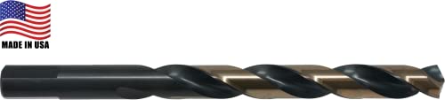 CLELINE C18125 Style 1878 High Speed Steel 135° Heavy-Duty Jobber Length Drill Set, Black and Gold Finish, 1/16" - 1/2" Size, 29 Pieces