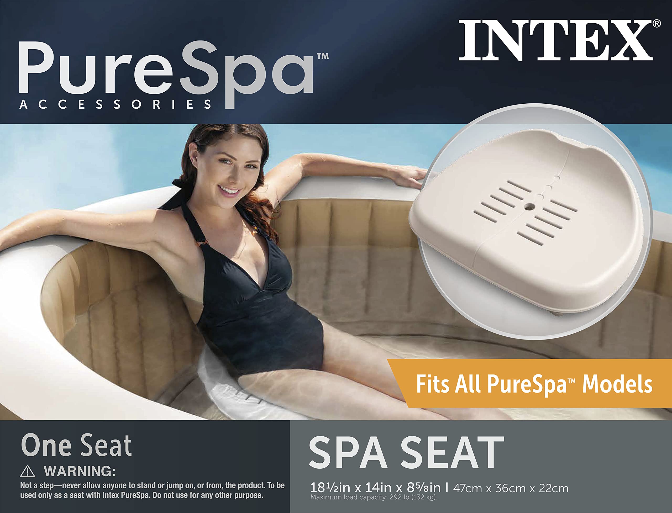 Intex 28502E B00PHX0D34 PureSpa Spa Seat, 1, tan