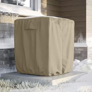 Covermates Air Conditioner Cover - Light Weight Material, Weather Resistant, Elastic Hem, AC & Equipment-Khaki