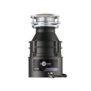 insinkerator badger 5 garbage disposal with power cord, standard series 1/2 hp continuous feed food waste disposer, badger 5 w/c, no size, black/gray