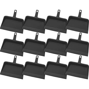 genuine joe gjo02406 heavy-duty black plastic dust pan, 12-inch (pack of 12)