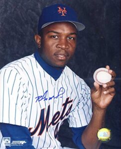 pedro a. martinez autographed/ original signed 8x10 color glossy photo showing him w/ the new york mets in 1996