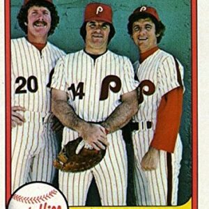 Pete Rose, Mike Schmidt, Larry Bowa 1981 Fleer #645 Triple Threat Shipped in Ultra Pro Top Loader to Protect it!