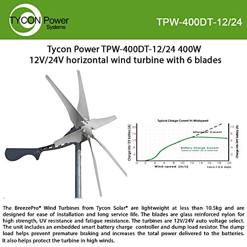 Tycon Systems TPW-400DT-12-24 1244; 24V Horizontal Wind Turbine