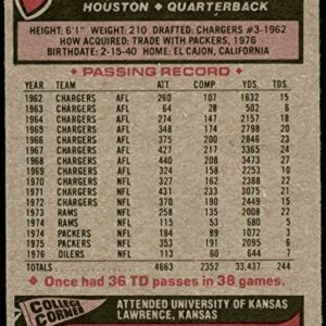 1977 Topps # 83 John Hadl Houston Oilers (Football Card) EX Oilers Kansas