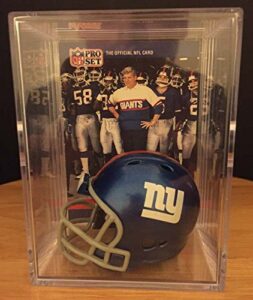 new york giants throwback nfl helmet shadowbox w/ bill parcells card