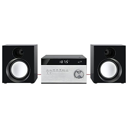 iLive Wireless Home Stereo System, with CD Player and AM/FM Radio, Includes Remote Control (iHB227B),Black/Silver