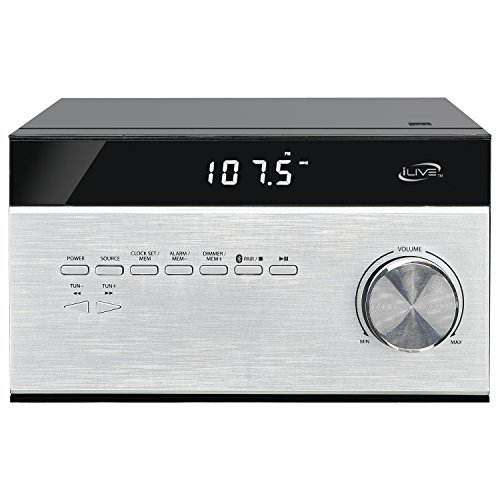 iLive Wireless Home Stereo System, with CD Player and AM/FM Radio, Includes Remote Control (iHB227B),Black/Silver