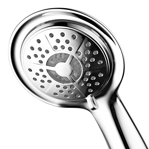 Dream Spa All Chrome 3-way LED Shower Head Combo with Air Jet LED Turbo Pressure-Boost Nozzle Technology. Color of LED lights changes automatically according to water temperature