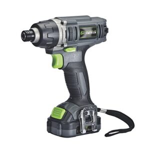 genesis glid12b 12-volt cordless li-ion impact driver, gray