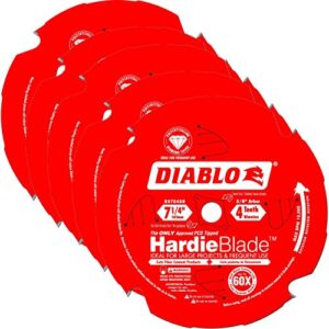 freud d0704dha diablo 7-1/4-inch x4t pcd tip tcg hardie fiber cement saw blade (5-pack)