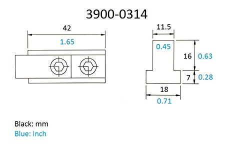 VERTEX 3900-0314 Steel T-Slot Clamping Nut Kit, 4-Piece, 7/16"