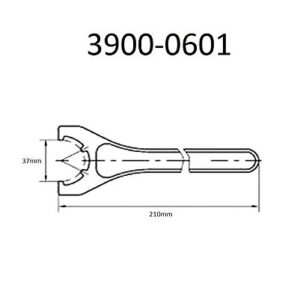 HHIP 3900-0601 ER-25 Slotted Wrench for ER Chuck Nut, 37 mm