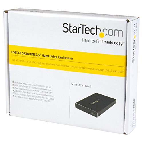 StarTech.com 2.5" IDE Hard Drive Enclosure - Supports UASP - Aluminum - IDE and SATA - USB 3.0 HDD Enclosure - External Drive