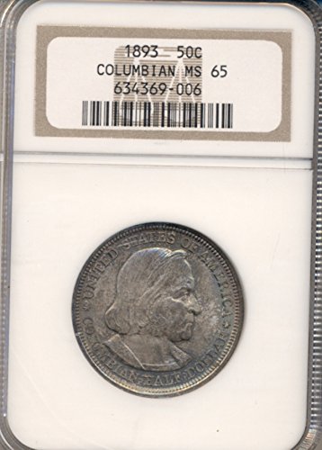 1893 COLUMBIAN COMMEMORATIVE HALF DOLLAR NGC CERTIFIED MS-65