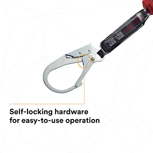 3M Protecta 3100414 Self Retracting Lifeline Rebel 6' (18M) Web Twin, Steel Rebar and Carabiner, Black/Red