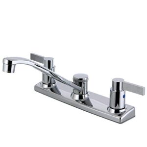 kingston brass fb2121ndl 7-11/16-inch in spout reach nuvofusion 8-inch centerset kitchen faucet, polished chrome