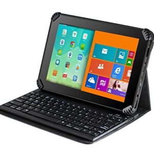 Navitech 7" Faux Leather Micro USB Keyboard Case / Cover including Built In stand & Stylus Pen Compatible With The RCA 7 Voyager