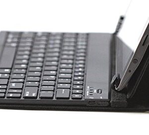 Navitech 7" Faux Leather Micro USB Keyboard Case / Cover including Built In stand & Stylus Pen Compatible With The RCA 7 Voyager