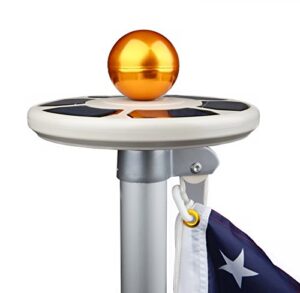 sunnytech 3rd generation solar power flag pole flagpole light,upgraded ufo design,advanced sensor,enhanced solar batteries panels,waterproof protection,intelligent self-charging auto active