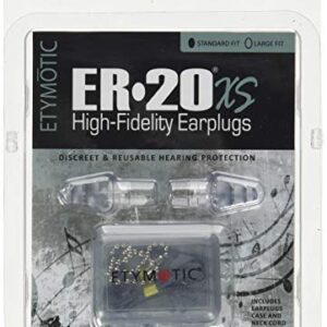 Etymotic Research ER20XS High-Fidelity Earplugs (Concerts, Musicians, Airplanes, Motorcycles, Sensitivity and Universal Hearing Protection) - Standard, Clear Stem/Frost Tips (4 Piece Set)