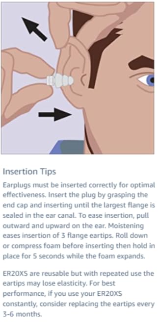 Etymotic Research ER20XS High-Fidelity Earplugs (Concerts, Musicians, Airplanes, Motorcycles, Sensitivity and Universal Hearing Protection) - Standard, Clear Stem/Frost Tips (4 Piece Set)