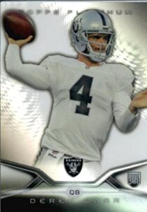 2014 topps platinum football rookie card in screwdown case #102 derek carr - oakland raiders encased