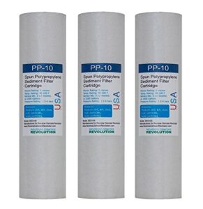 ror 5-micron sediment spun polypropylene filtration 3 pack replacement cartridges, 10"x2.5"