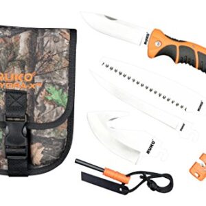 RUKO RUK0133CA Hydra-X Adventure Set with 4 Blade Patterns & Handle with WX-3D Camouflage Case, Blaze Orange