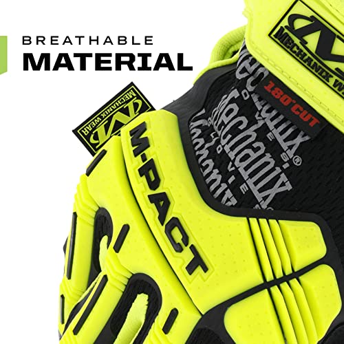 Mechanix WEARSMP-C91-010 Cut Resistant Gloves, Hi-Vis Yllw, L, PR,Fluorescent Yellow & Orange,Large