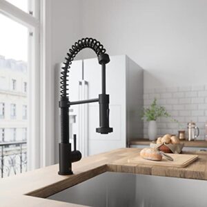 VIGO VG02001MB 19" H Edison Single-Handle with Pull-Down Sprayer Kitchen Faucet in Matte Black