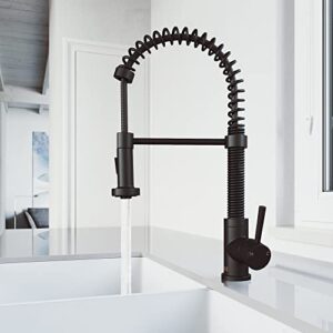 VIGO VG02001MB 19" H Edison Single-Handle with Pull-Down Sprayer Kitchen Faucet in Matte Black