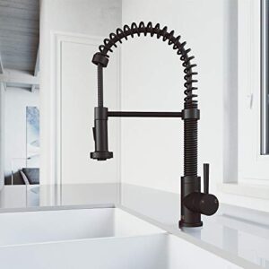 VIGO VG02001MB 19" H Edison Single-Handle with Pull-Down Sprayer Kitchen Faucet in Matte Black