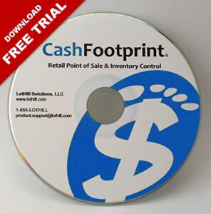 pos software and inventory control, no monthly fees, free support & updates - cashfootprint retail point of sale software by lothill solutions - standard edition