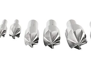 Accusize Industrial Tools 82 Degree 6 Flute H.S.S. Machine Countersink, 8 Pcs, Precision Ground, 0206-1018