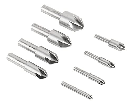 Accusize Industrial Tools 82 Degree 6 Flute H.S.S. Machine Countersink, 8 Pcs, Precision Ground, 0206-1018