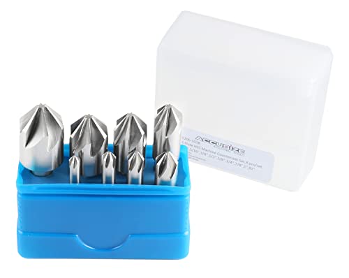 Accusize Industrial Tools 82 Degree 6 Flute H.S.S. Machine Countersink, 8 Pcs, Precision Ground, 0206-1018