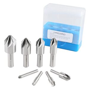 Accusize Industrial Tools 82 Degree 6 Flute H.S.S. Machine Countersink, 8 Pcs, Precision Ground, 0206-1018