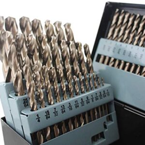 Accusize Industrial Tools M35-H.S.S. Plus 5% Cobalt 115 Pc Professional Drill Bit Set, 135 Deg Split Point, 3-in-1, 1/16-1/2'', Number 1 to 60, A to Z