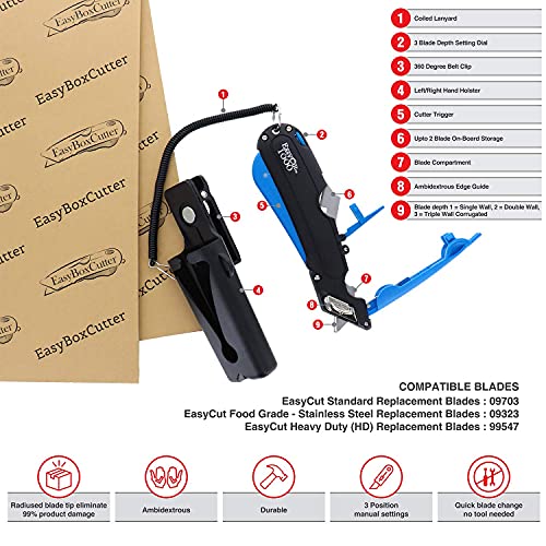 12 Pack Easycut Blue Safety Box Cutters Easy Cut