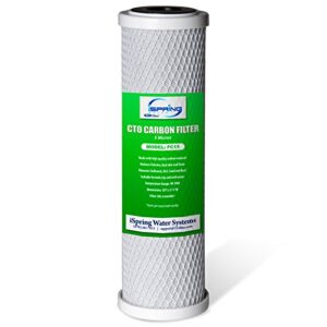 ispring fc15 5 micron 10" replacement cto carbon block water filter cartridge for under sink reverse osmosis ro filtration system,10" x 2-1/2", white