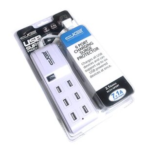 Digital Energy 6 Port USB Charging Station and Surge Protector Strip (in Retail Packaging)