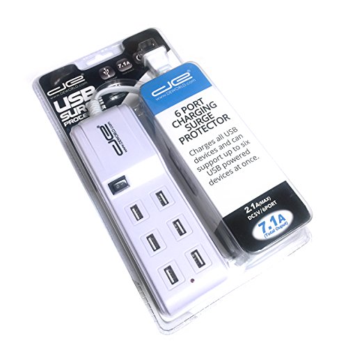 Digital Energy 6 Port USB Charging Station and Surge Protector Strip (in Retail Packaging)