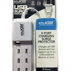 Digital Energy 6 Port USB Charging Station and Surge Protector Strip (in Retail Packaging)