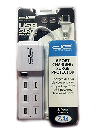 Digital Energy 6 Port USB Charging Station and Surge Protector Strip (in Retail Packaging)