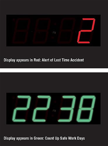 Accuform SCK115 Aluminum Digi-Day Electronic Scoreboard, "ON THE JOB SAFETY BEGINS HERE - WE HAVE WORKED #### DAYS WITHOUT A LOST TIME ACCIDENT - ACCIDENTS ARE AVOIDABLE"