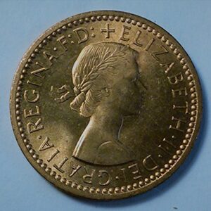 Stampbank 1955 GB George VI British Farthing Coin for Collectors / Almost Uncirculated / AU