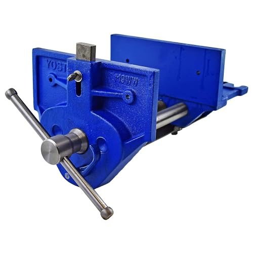 Yost Vises M9WW Rapid Action Woodworking Vise | Quick Release Lever for Quick Adjustments | 9 Inch Jaw Width | Made with Heavy-Duty Cast Iron | Blue